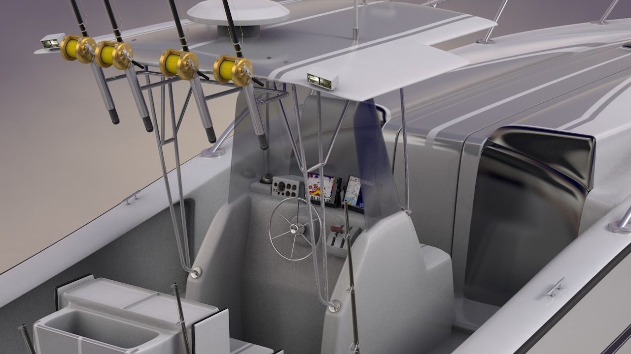 3D model Boston Whaler Center Console Sport Fishing Boat VR / AR / low ...