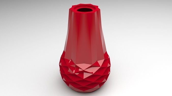 Bordo Red Vase With Rhombuses 3D model | CGTrader
