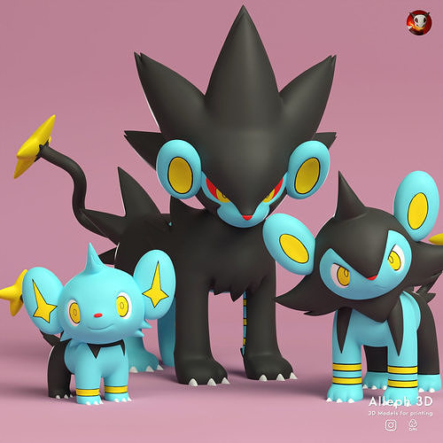 Pokemon shinx evolution pack 3D model 3D printable | CGTrader