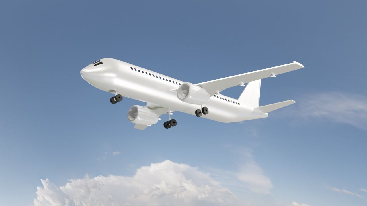 3D model Commercial Airplane Model VR / AR / low-poly | CGTrader