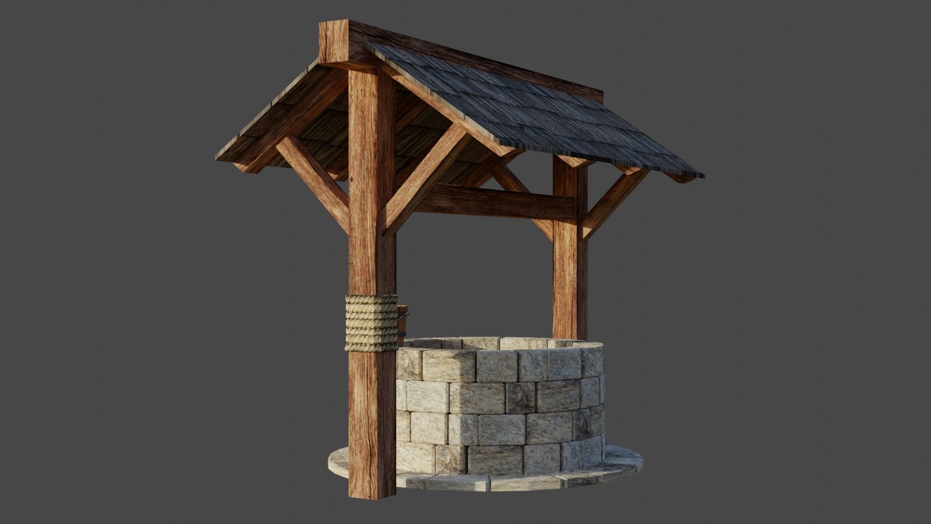 3D model Low Poly Medieval Well VR / AR / low-poly | CGTrader