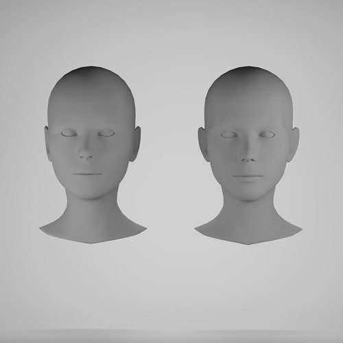 Female head base mesh 3D Model Collection | CGTrader