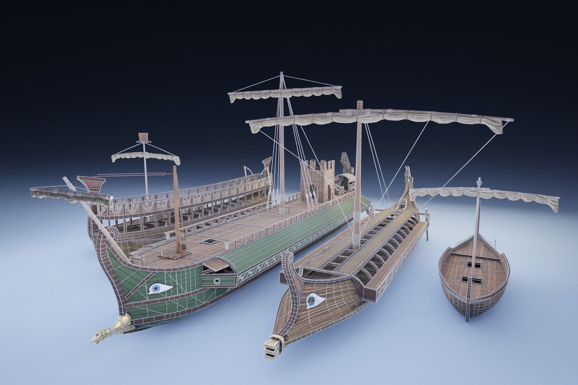 3D model Ancient Ships VR / AR / low-poly | CGTrader