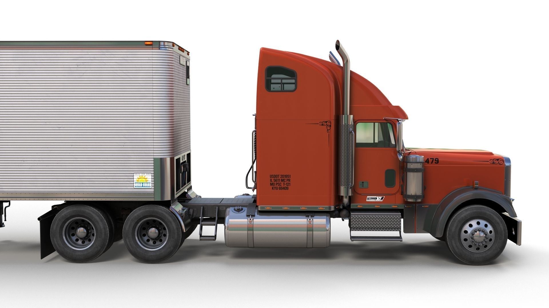 3D model Freightliner Classic XL dryvan semitruck VR / AR / low-poly ...