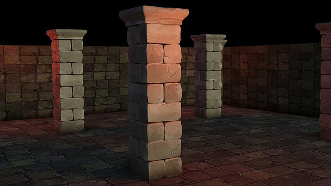 Column Stylized Low-poly 3D model free 3D model | CGTrader