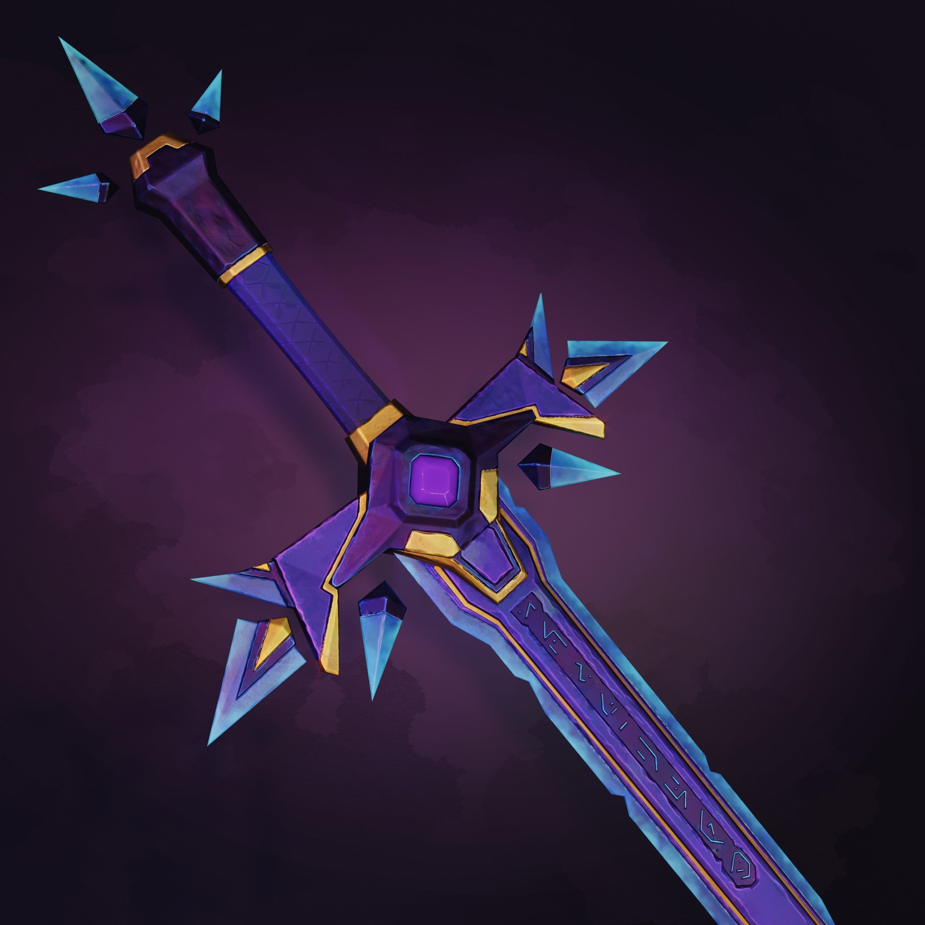 3D model Stylized Night Judge Sword VR / AR / low-poly | CGTrader