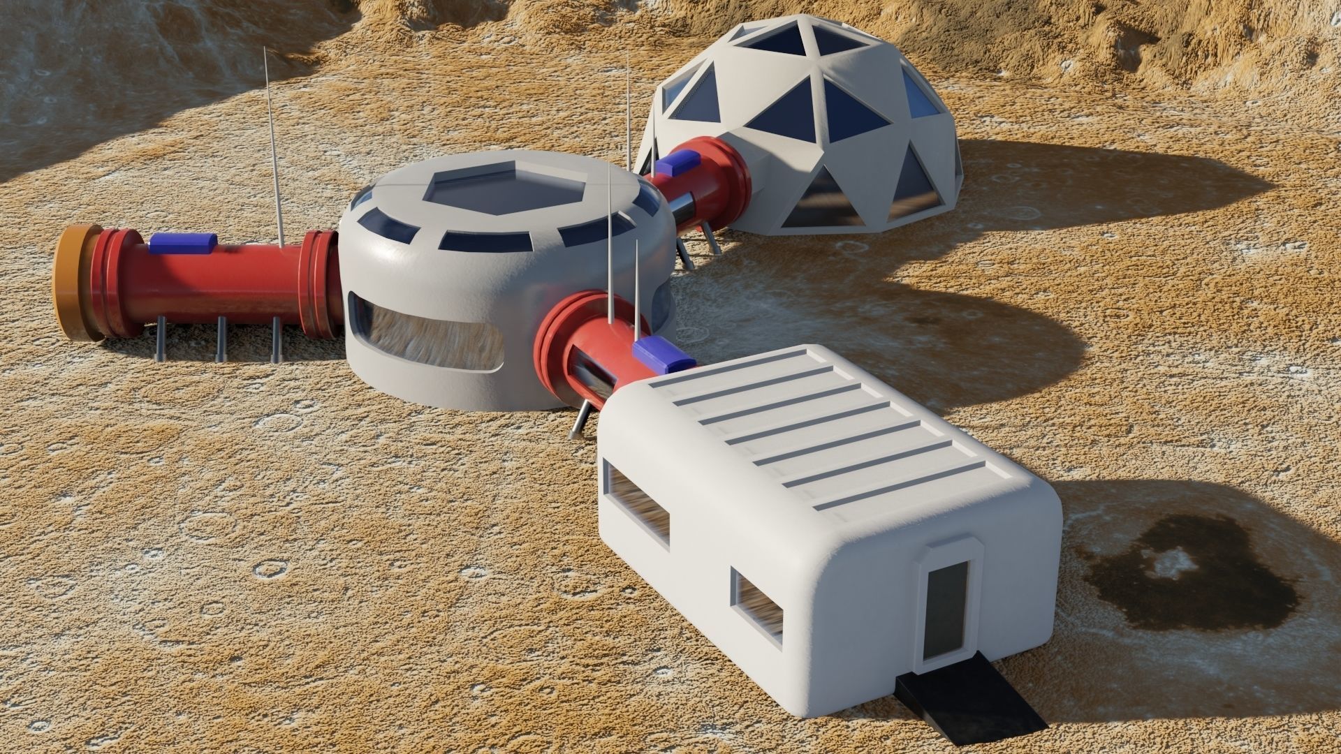 3D model Mars base VR / AR / low-poly | CGTrader