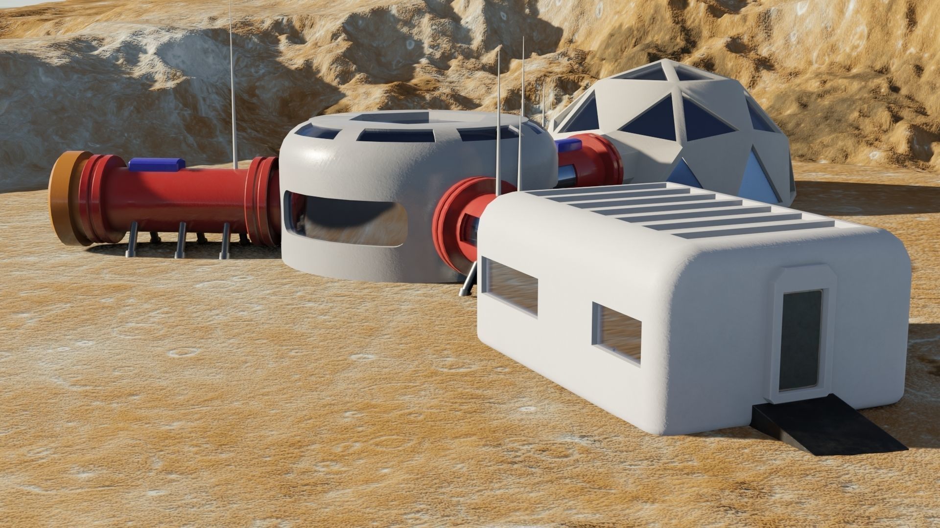 3D model Mars base VR / AR / low-poly | CGTrader