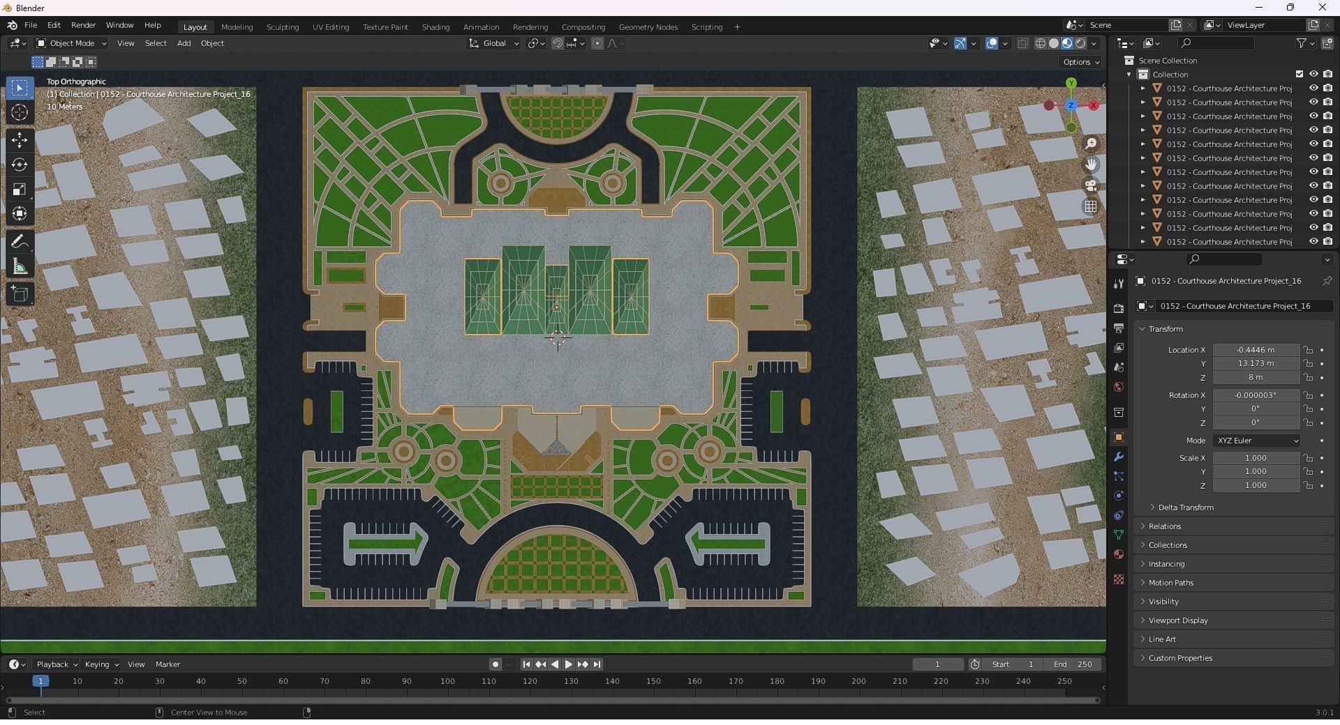 0152 - Courthouse Architecture Project - 2D Drawings-3D Files 3D model ...