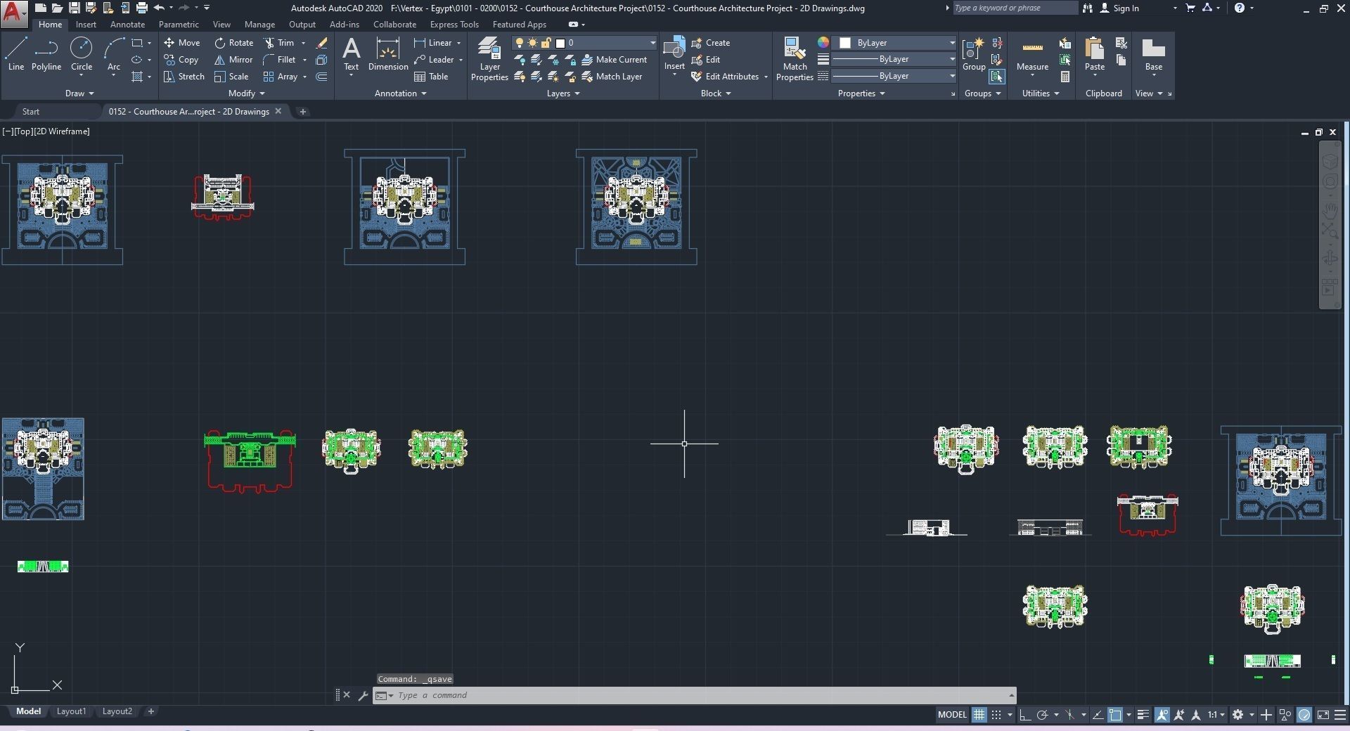 0152 - Courthouse Architecture Project - 2D Drawings-3D Files 3D model ...