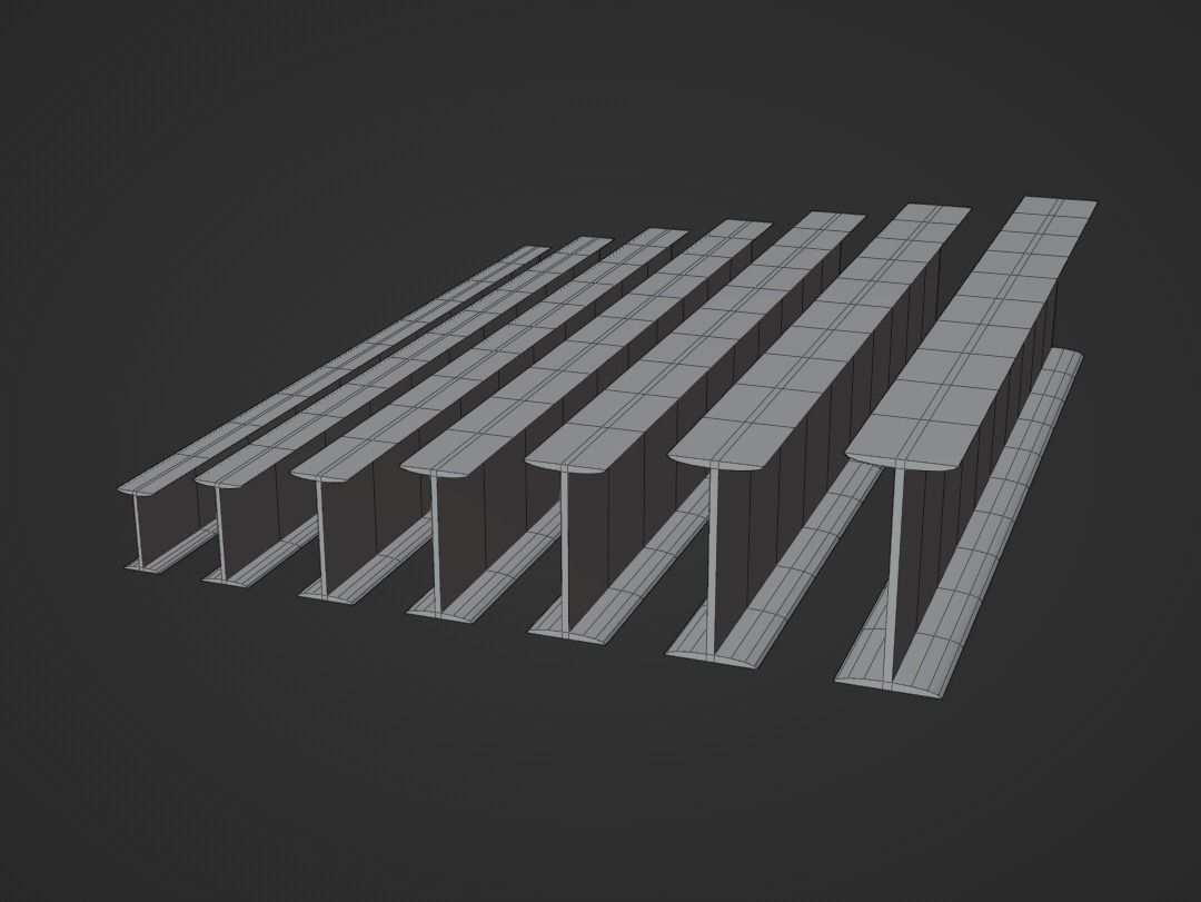 3D model Steel Beams Set - IPN European Standard - DIN 1025-1 VR / AR / low-poly | CGTrader