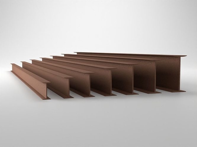 3D model Steel Beams Set - IPN European Standard - DIN 1025-1 VR / AR ...