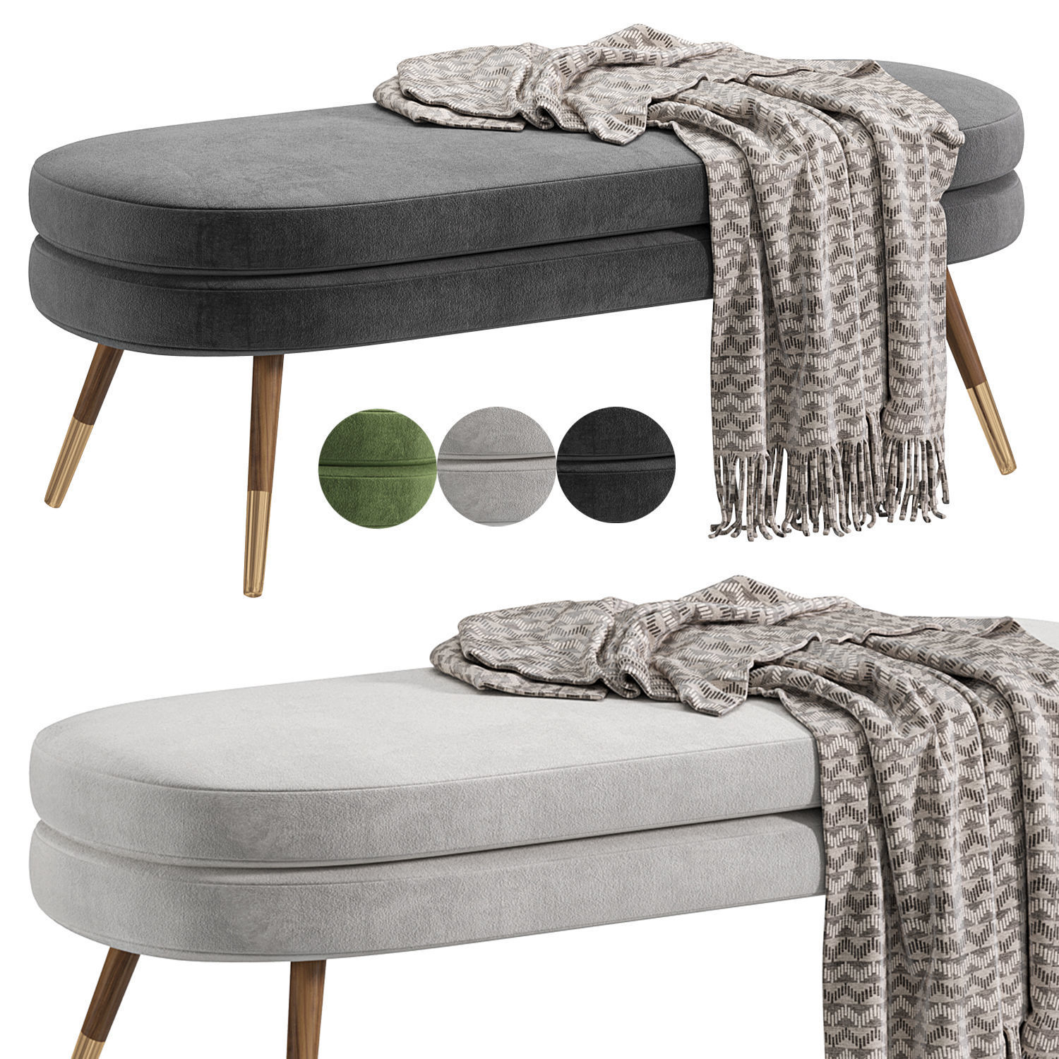 Marshmallow Double Stool 3D model | CGTrader