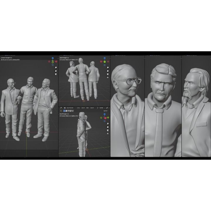 THREE OLD MEN-MAN-OLD MAN- OLD MEN- FRIENDS- OLD AGE- COLLEAGUES 3D ...