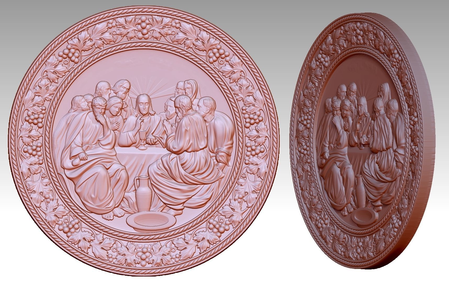 The Last Supper Jesus Christ and Apostles Round-Relief 3D model 3D ...