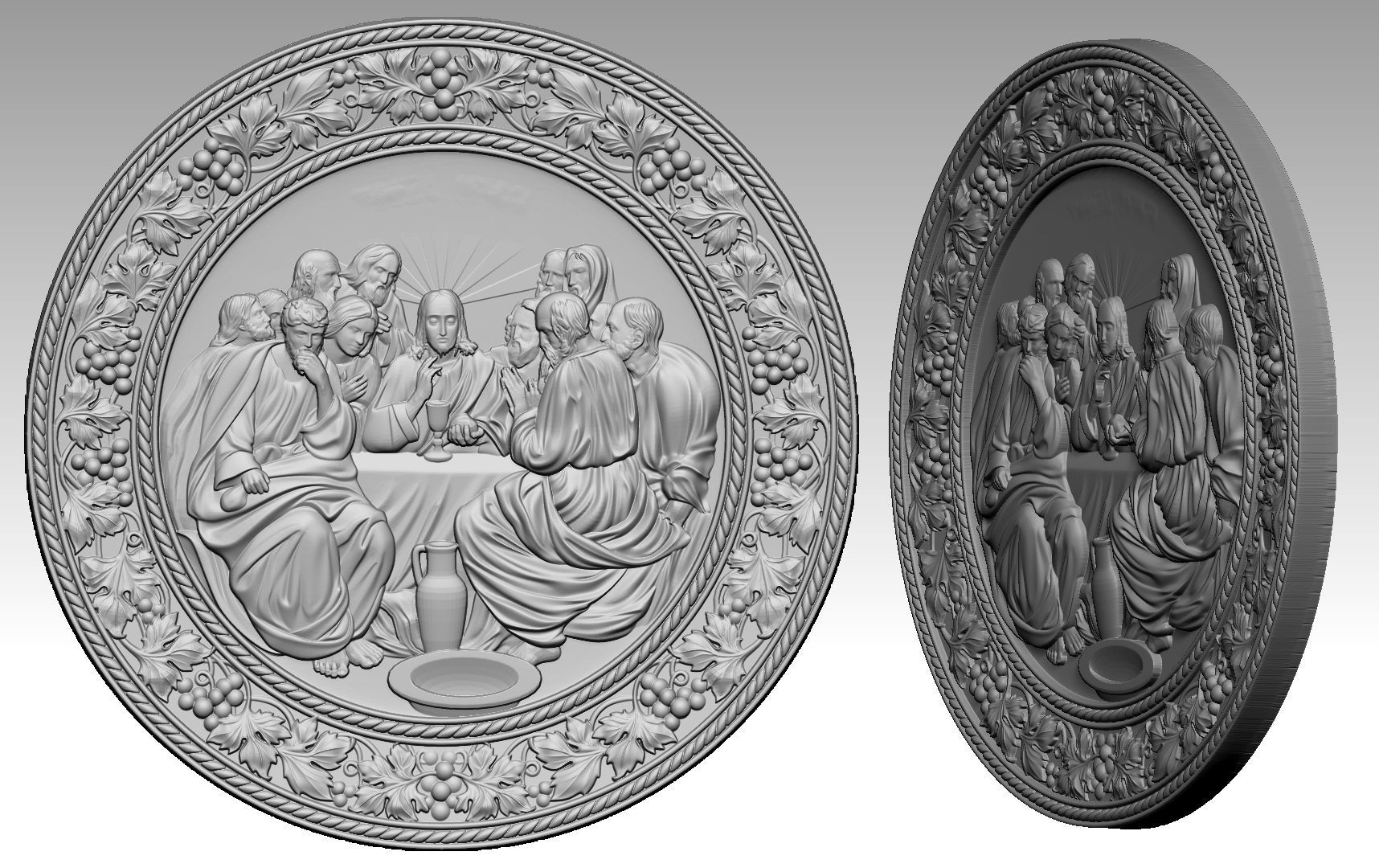 The Last Supper Jesus Christ and Apostles Round-Relief 3D model 3D printable | CGTrader
