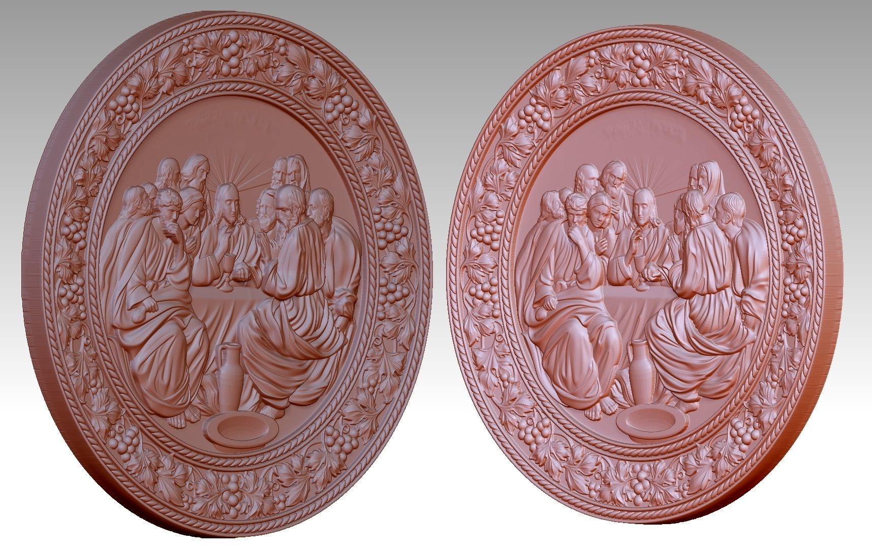 The Last Supper Jesus Christ and Apostles Round-Relief 3D model 3D ...