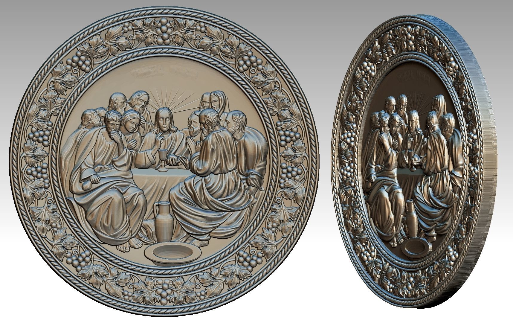 The Last Supper Jesus Christ and Apostles Round-Relief 3D model 3D ...