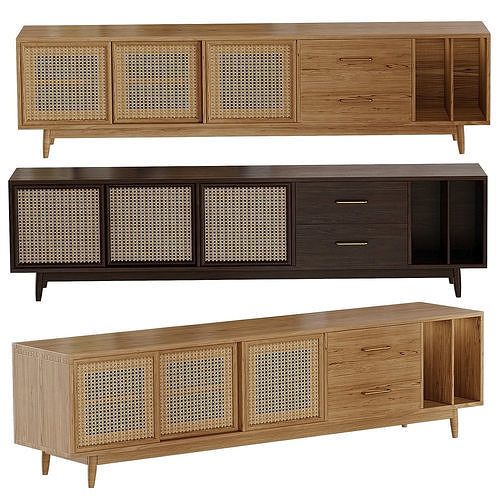 TV Stand Natural Media Console 3D model | CGTrader
