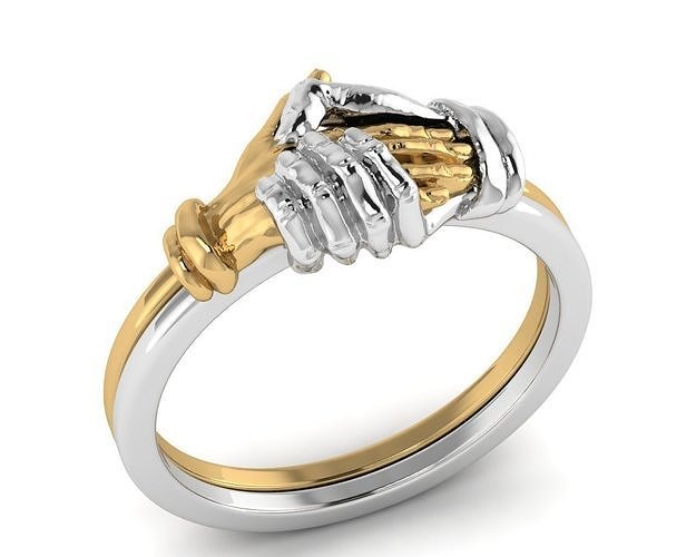 Handshake Rings 3D model 3D printable | CGTrader