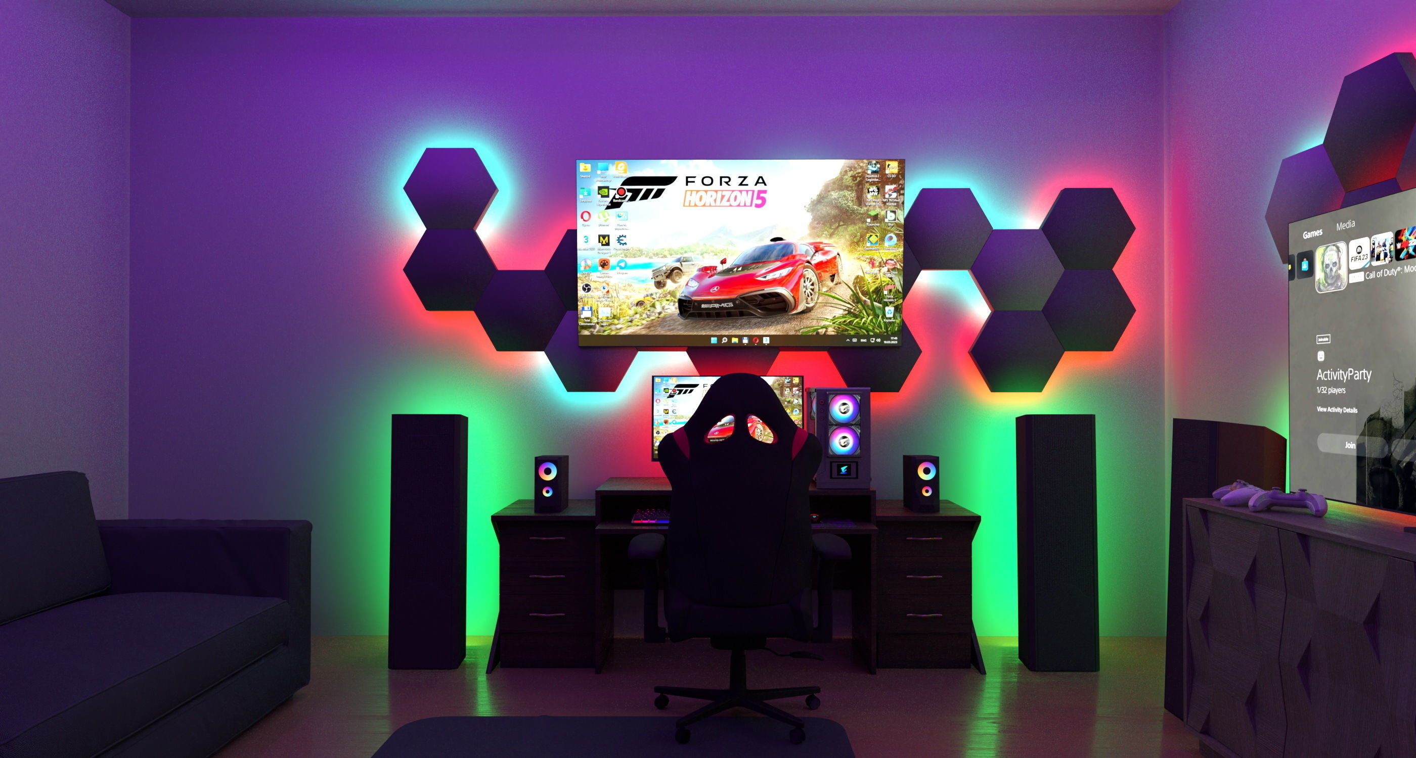 Gaming room 3D model | CGTrader