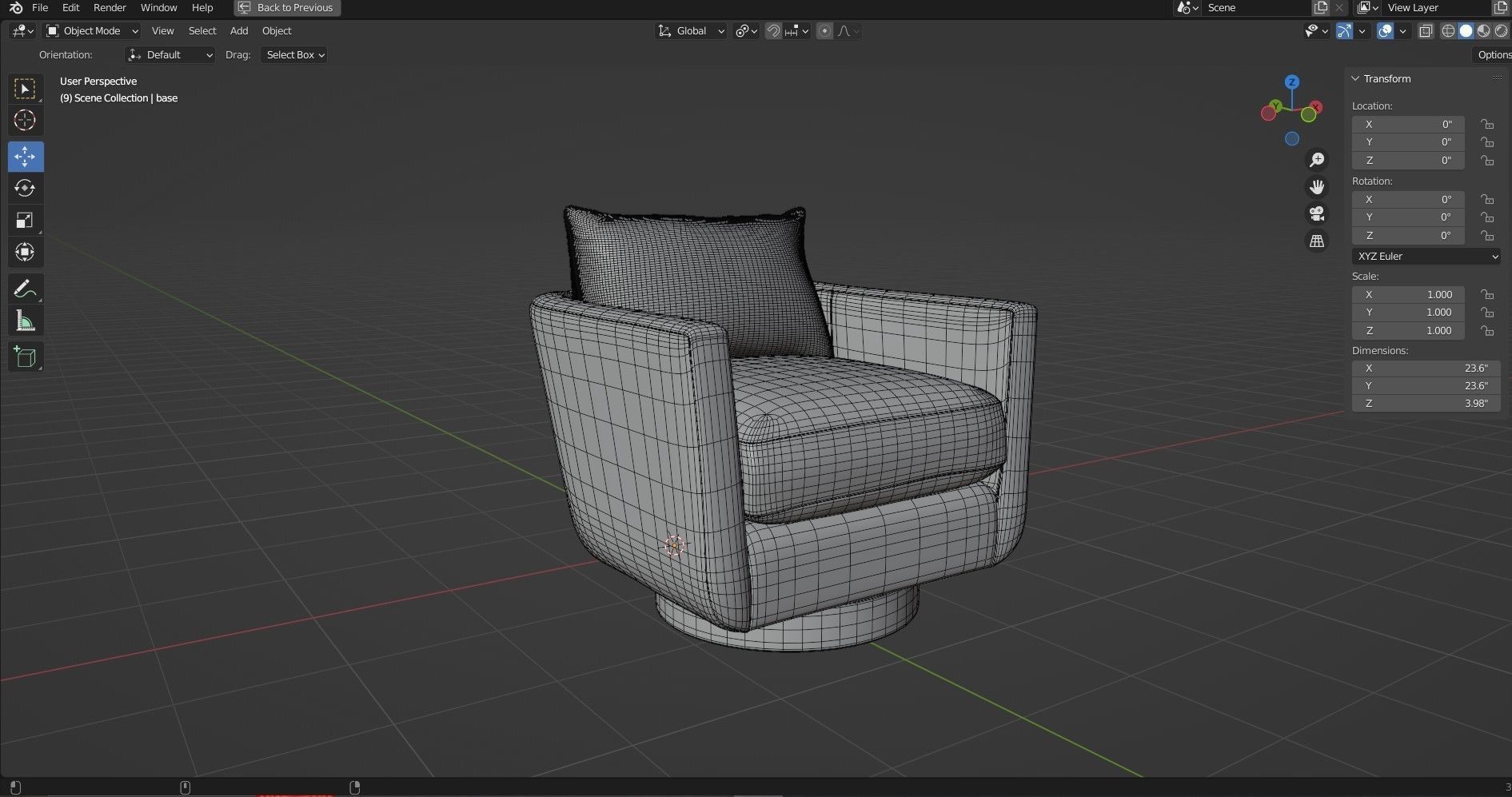 Velvet Swivel Chair 3D model | CGTrader