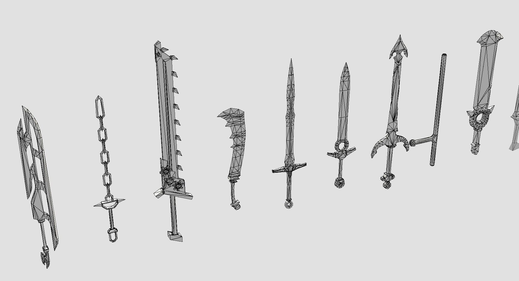 3D model Fantasy Low Poly Weapons Pack VR / AR / low-poly | CGTrader