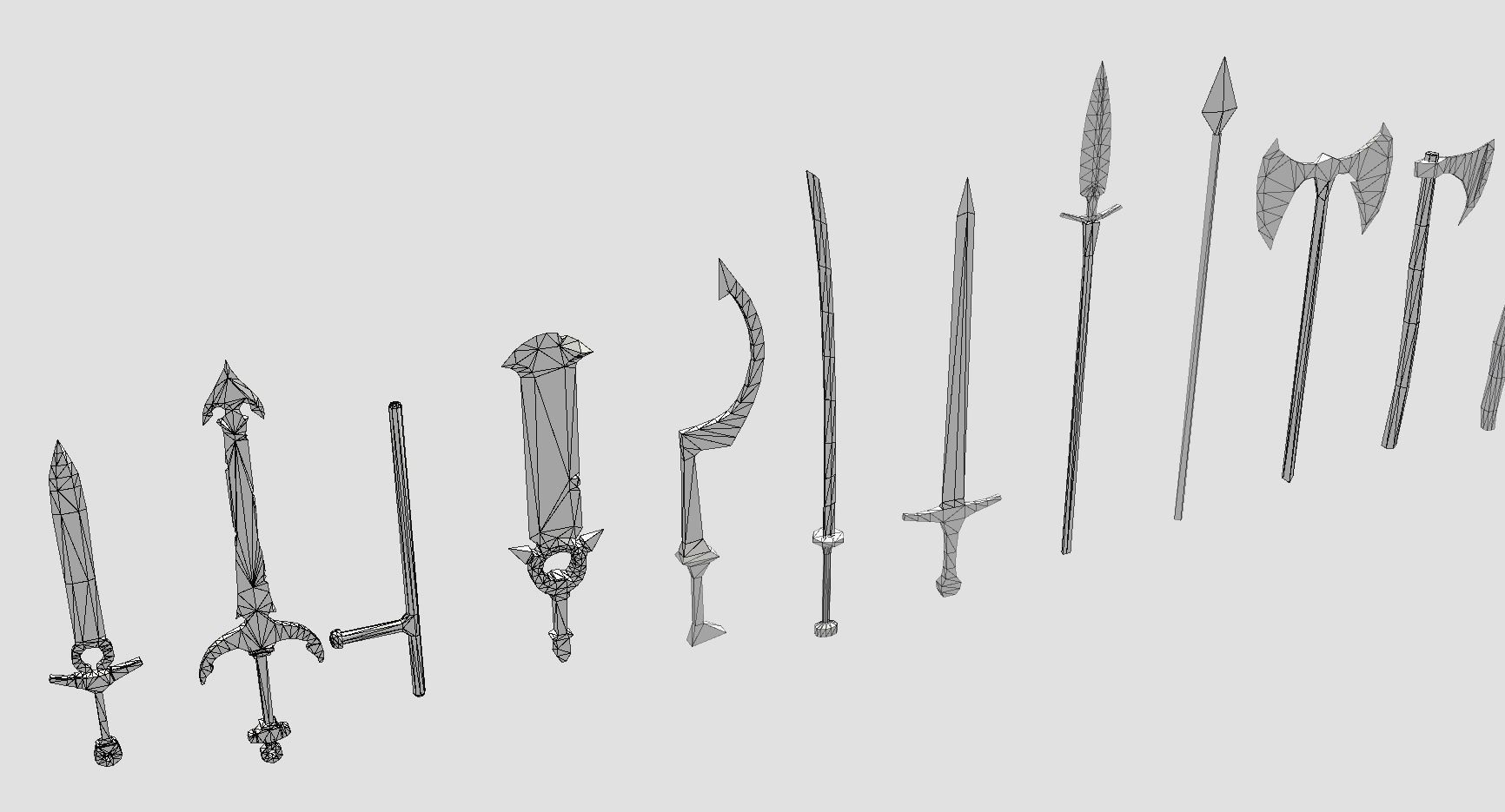 3D model Fantasy Low Poly Weapons Pack VR / AR / low-poly | CGTrader
