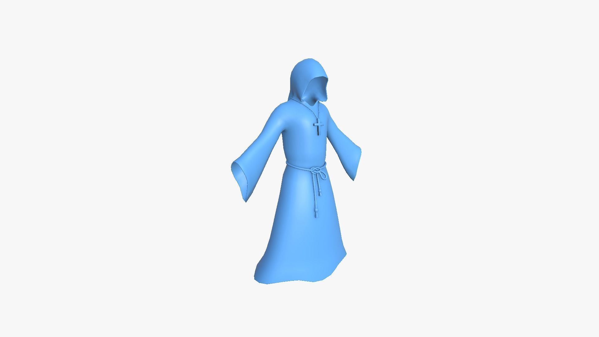 3D model Priest Outfit A02 Light Brown - Character Clothing Design VR ...