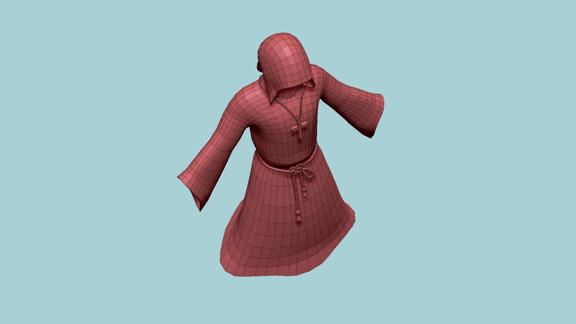 3D model Priest Outfit A03 Black - Character Clothing Design VR / AR ...