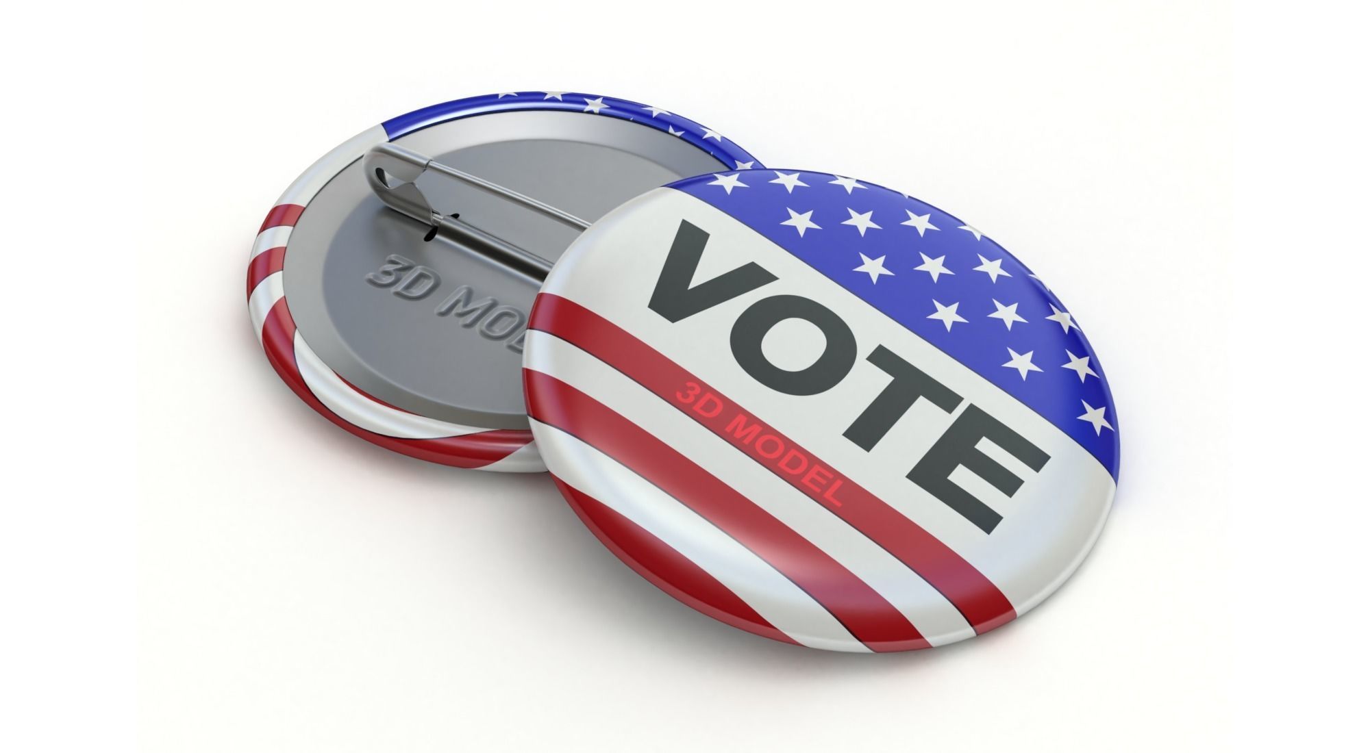 Vote Badge 3D model | CGTrader