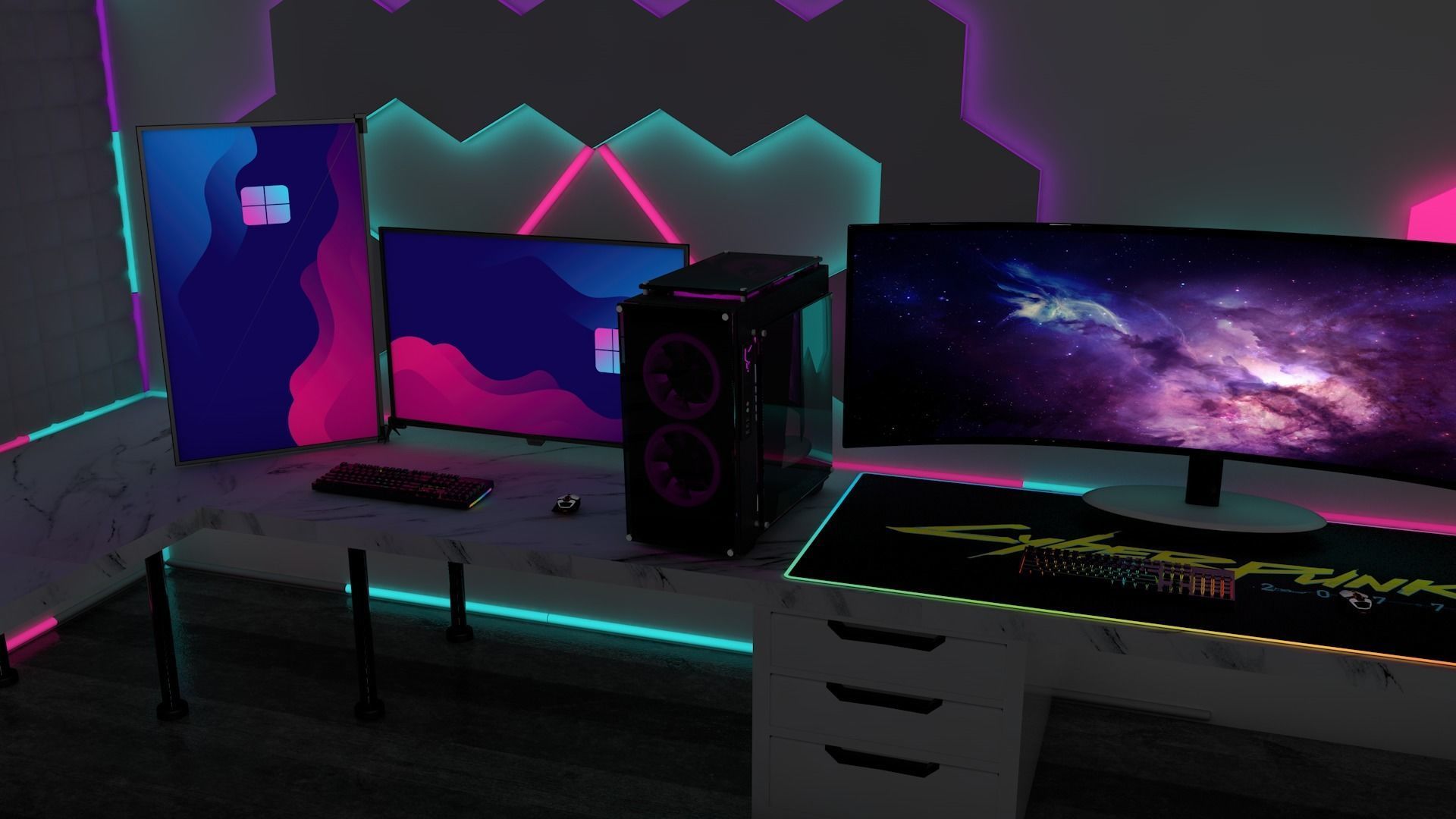 3D model Gaming PC Desktop - Pc Gamer - 3D Model VR / AR / low-poly ...