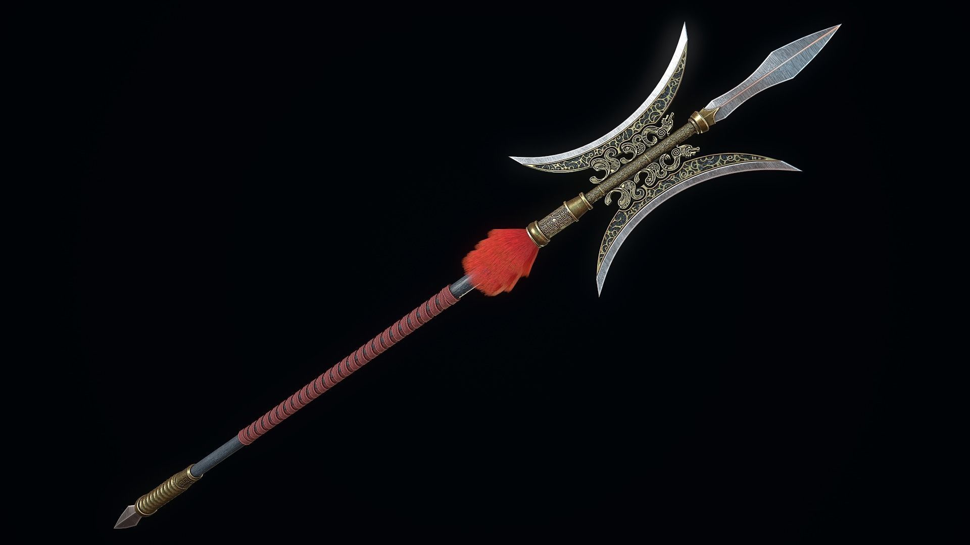 3D model Chinese Halberd VR / AR / low-poly | CGTrader
