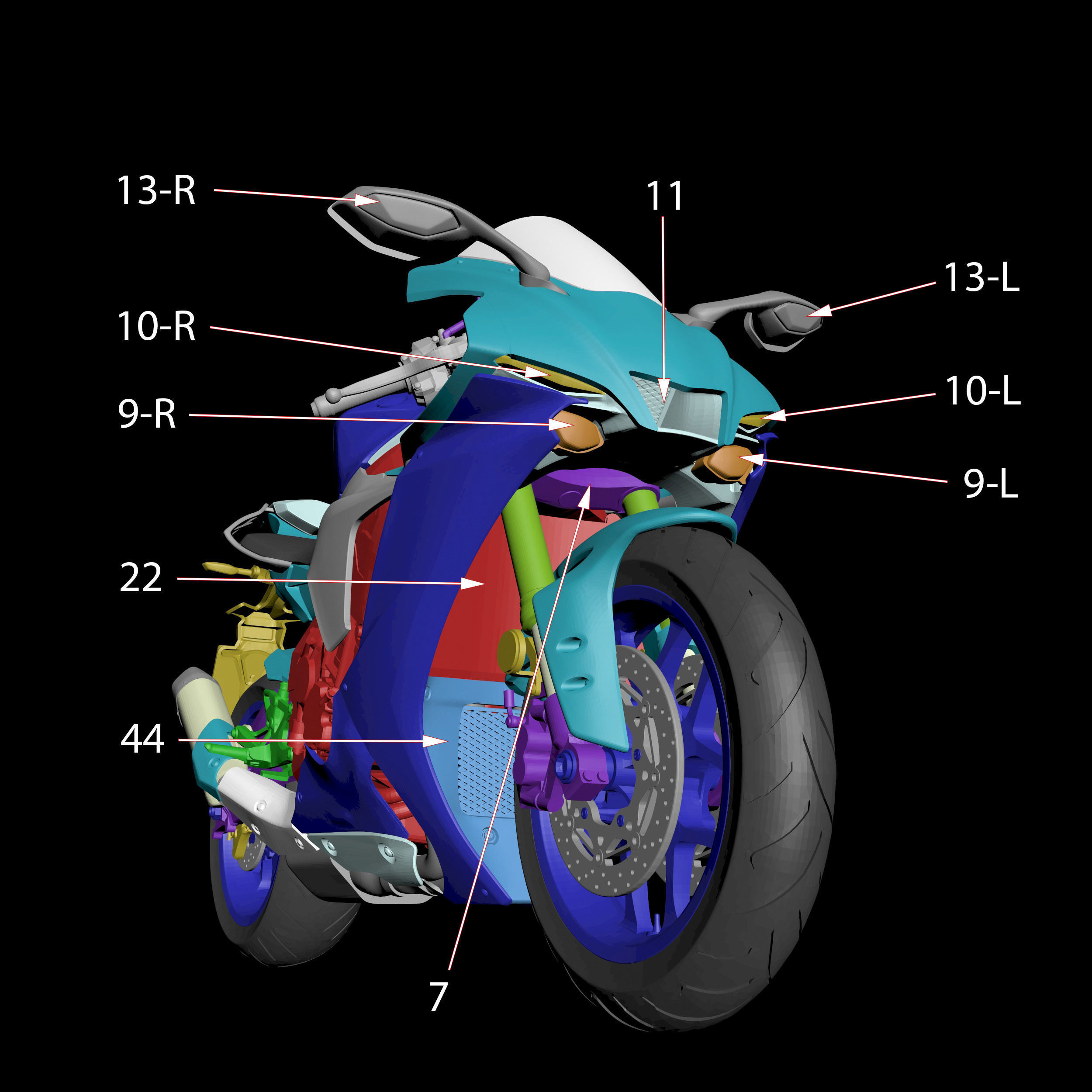 Yamaha YZF R1 2020 3D Model Ready to Print STL File 3D model 3D ...