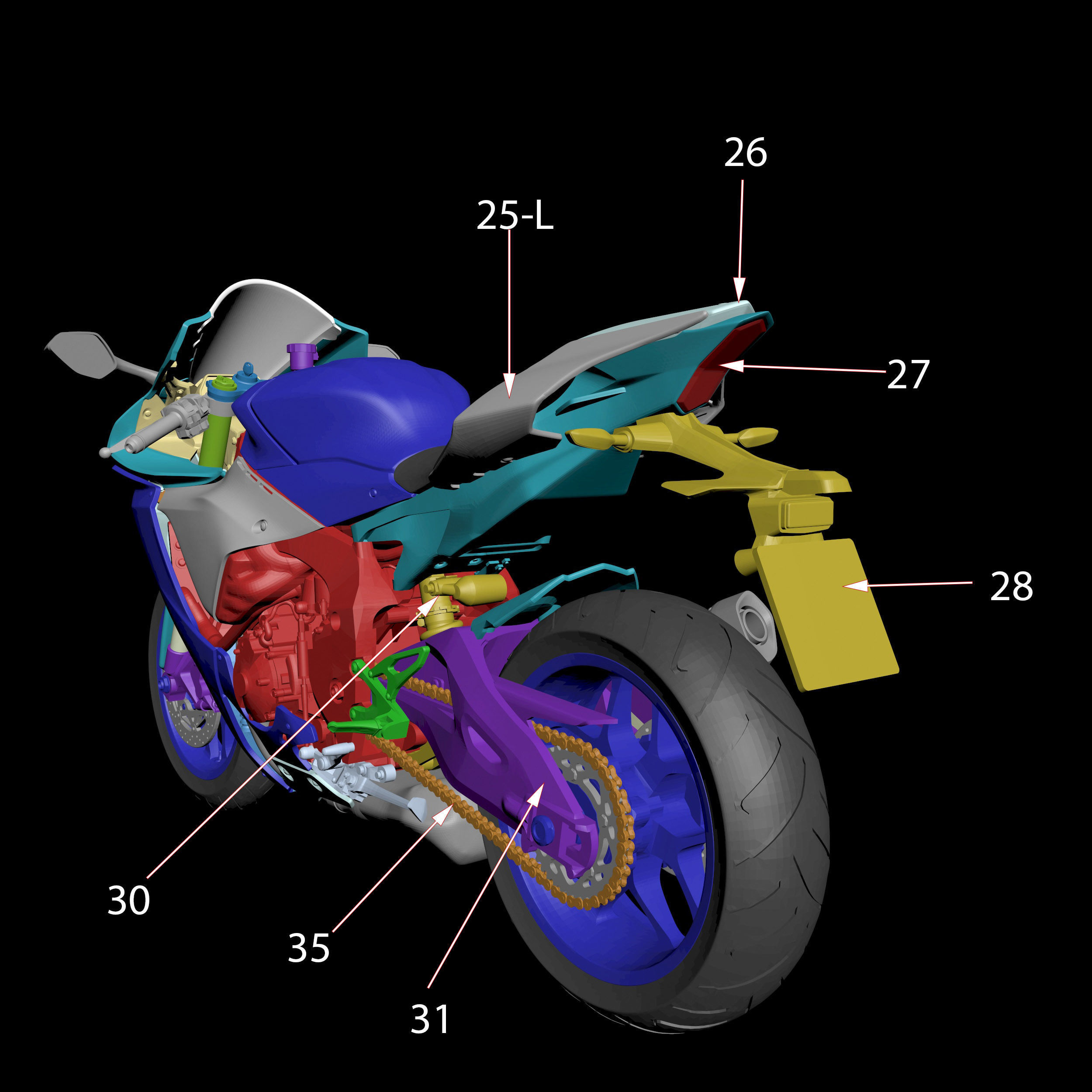 Yamaha YZF R1 2020 3D Model Ready to Print STL File 3D model 3D ...