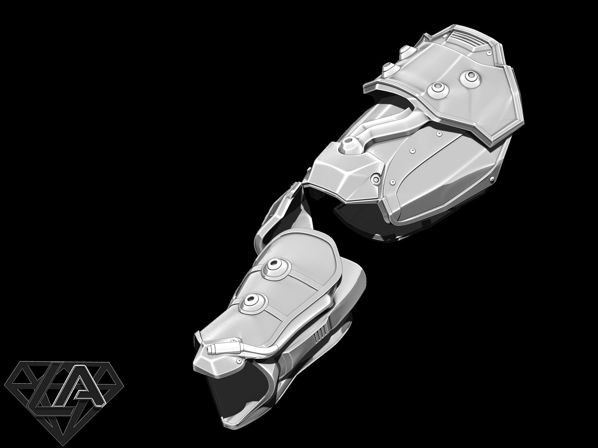 Combat armor night sentinel for leg 3D model 3D printable | CGTrader