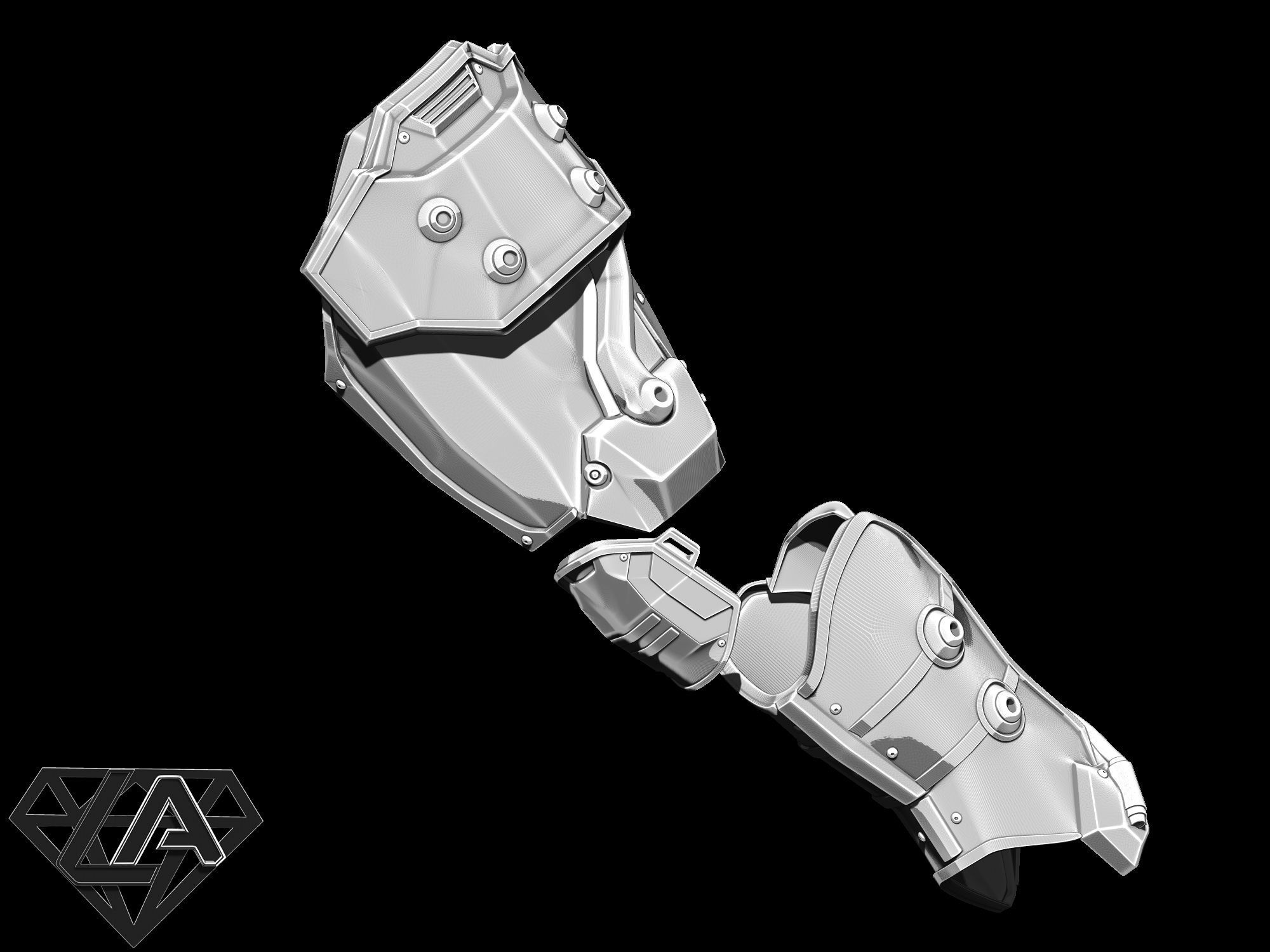 Combat armor night sentinel for leg 3D model 3D printable | CGTrader