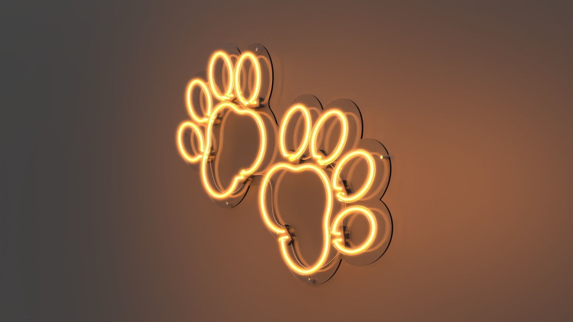 Dog Paws - Neon Sign 3D model | CGTrader