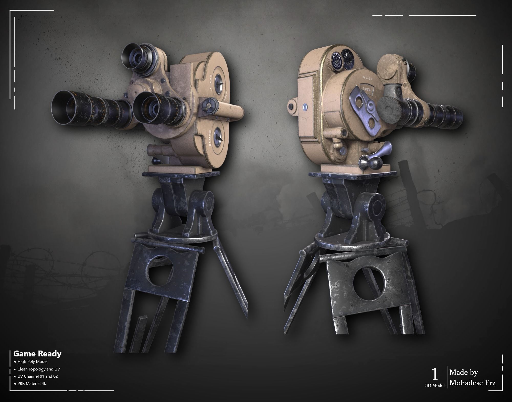 Military Camera WW2 - VOL05 - Game Ready 3D model | CGTrader