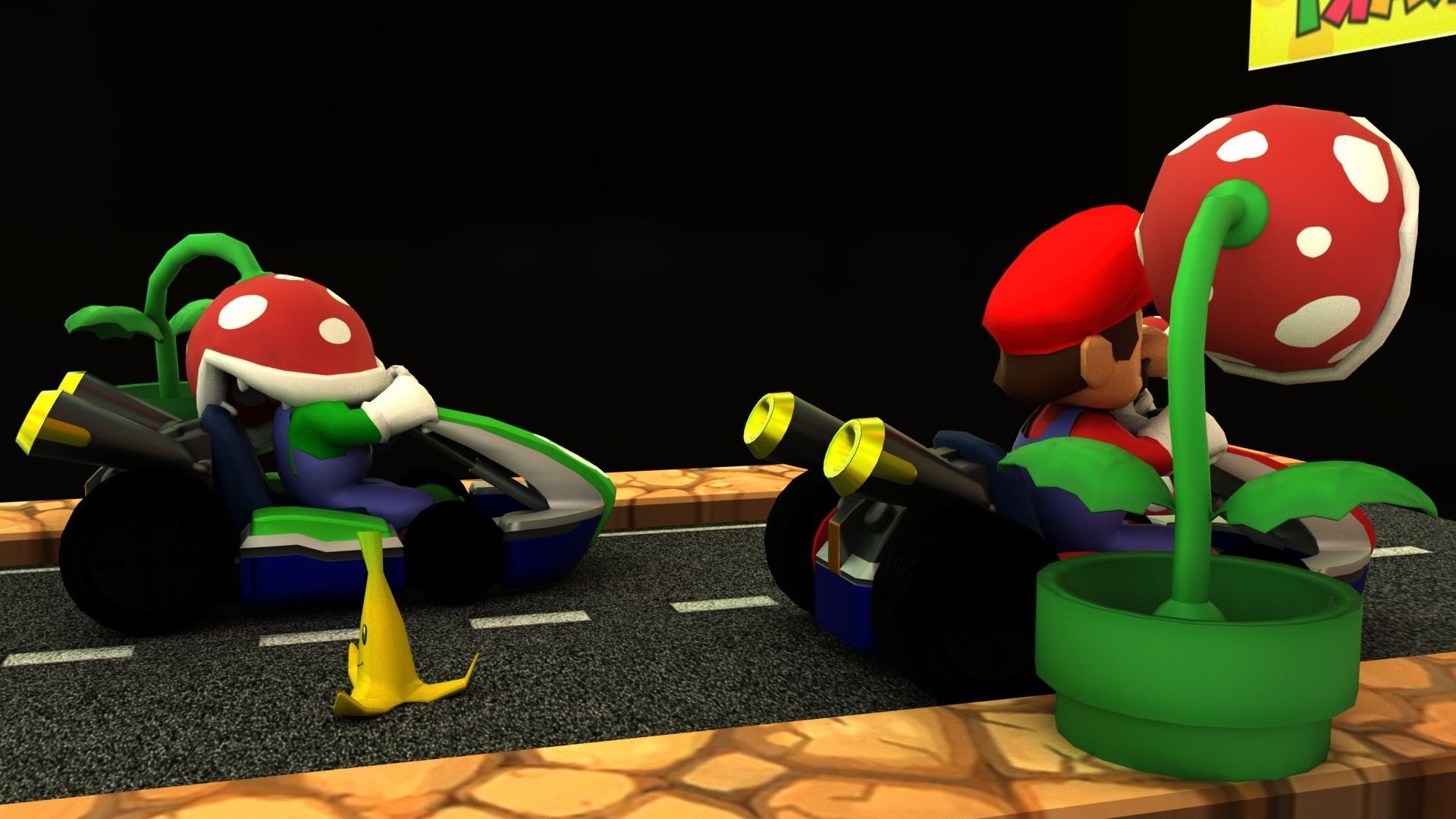 3D model Mario Kart Scene VR / AR / low-poly | CGTrader