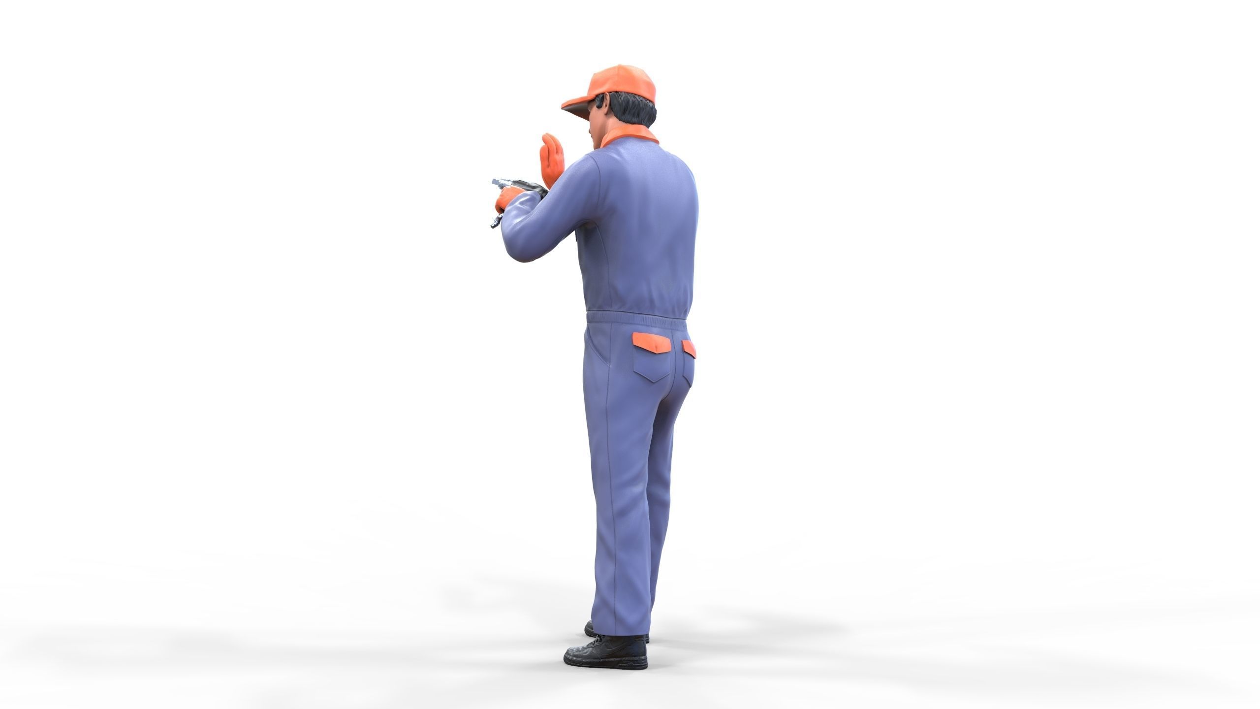 N3 Mechanic Crew working under a car or construction worker 3D model 3D ...