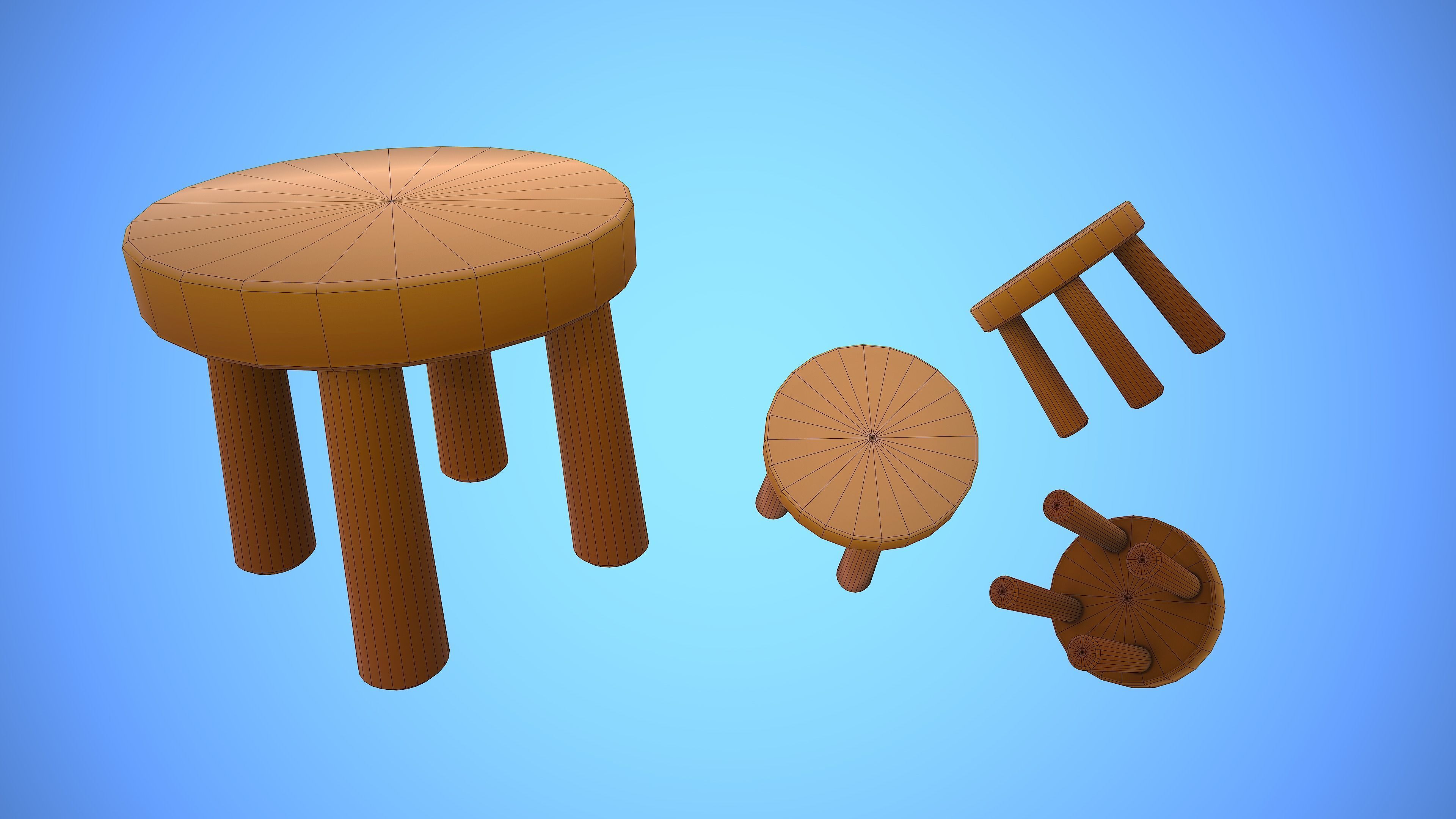 3D model STOOL CHAIR CARTON STYLIZED VR / AR / low-poly | CGTrader