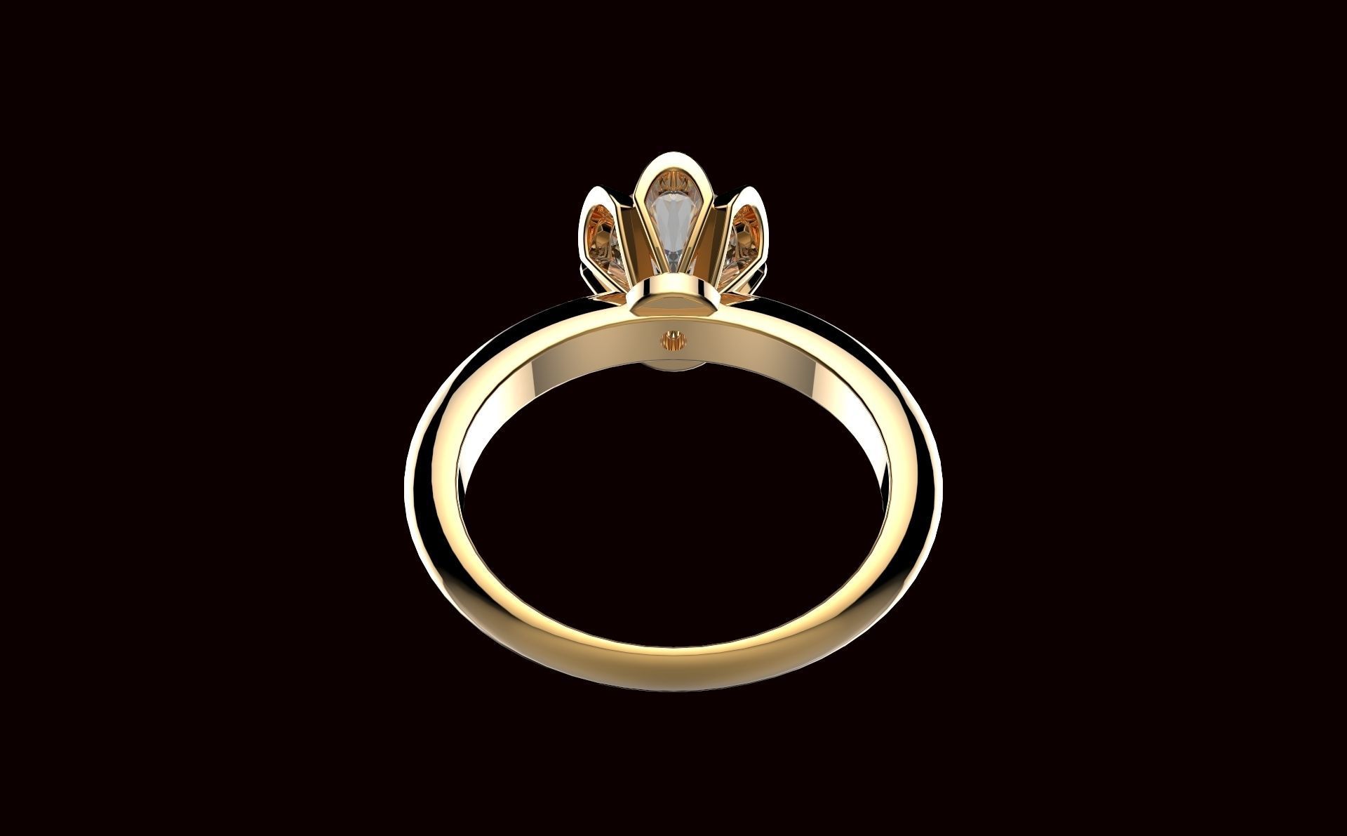 AV Disagne 66 Engangement Ring with a Diamond 3D model 3D printable ...