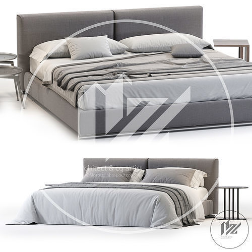 Flexform Asolo Bed 3D model | CGTrader