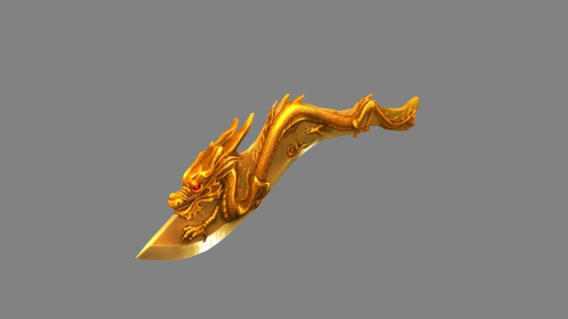 3D model Golden Dragon Dagger - Ancient weapons VR / AR / low-poly ...