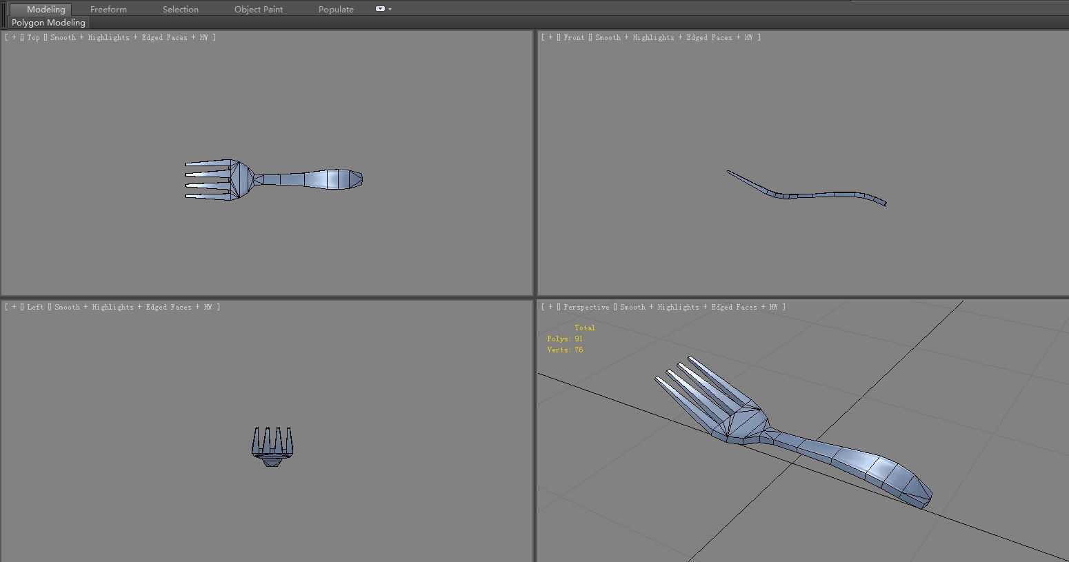3D model Cartoon Silver Fork VR / AR / low-poly | CGTrader