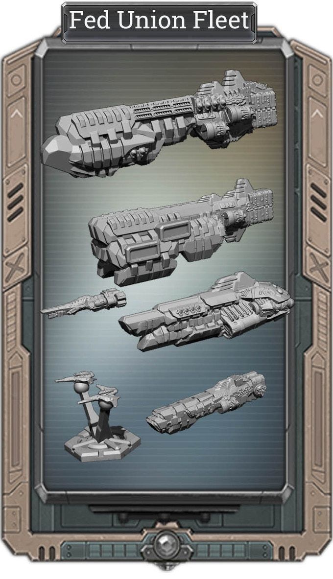 FLEET CORE- 01 FED UNION BATTLESHIP 3D model 3D printable | CGTrader