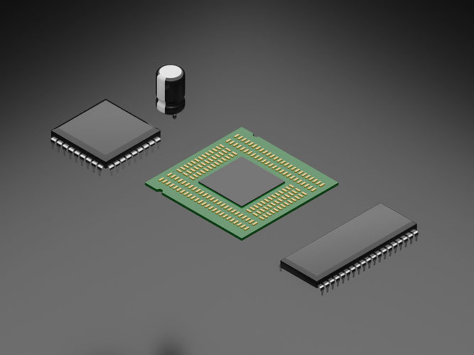 Computer chipset 3D model | CGTrader