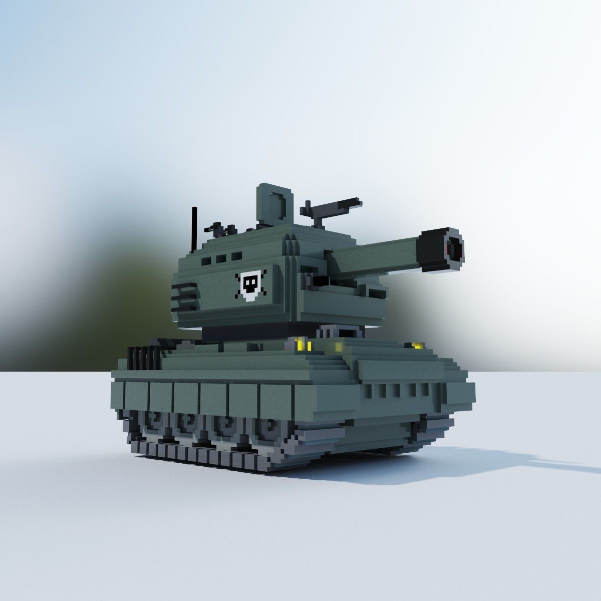 Little Green Tank -VoxelArt 3D model | CGTrader