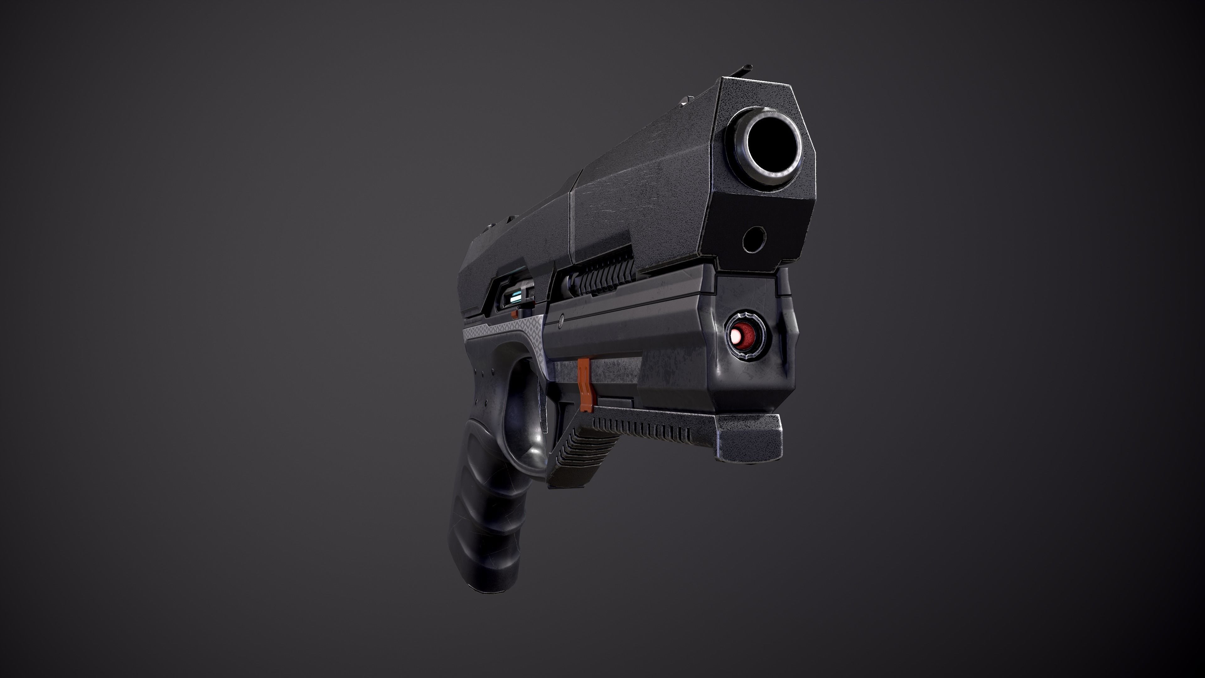 3D model Sci-fi Gun Game Ready 4k Textures VR / AR / low-poly | CGTrader